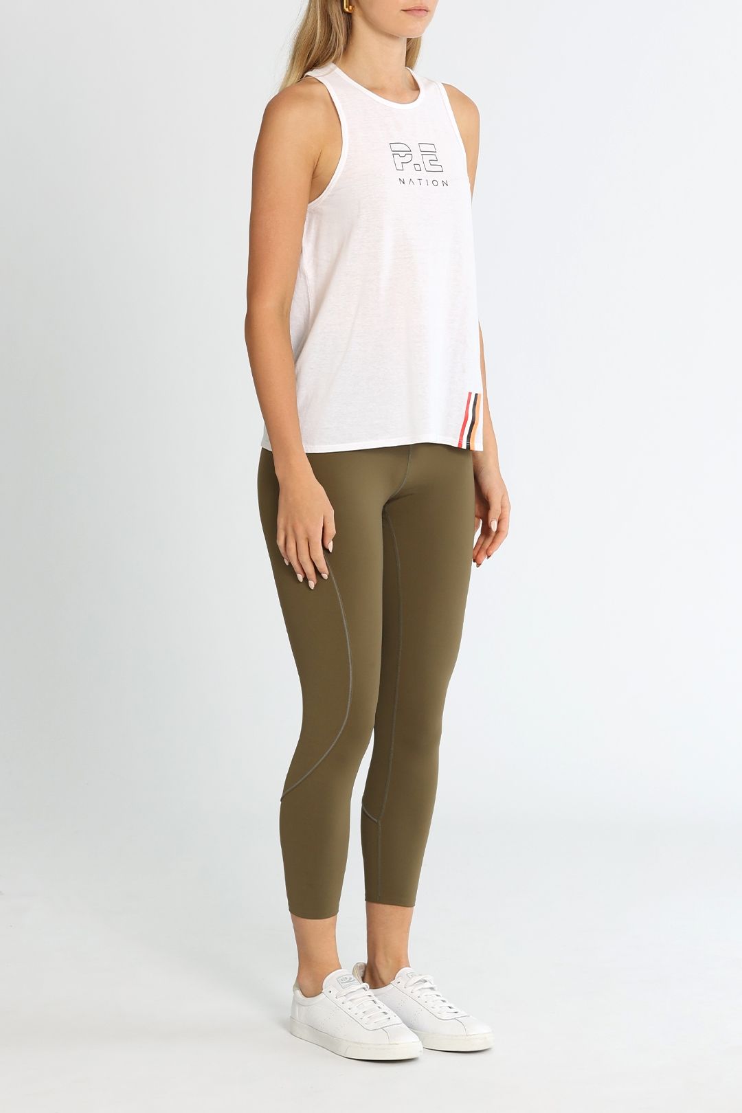 Hire Endurance Tank in Optic White | PE NATION | GlamCorner