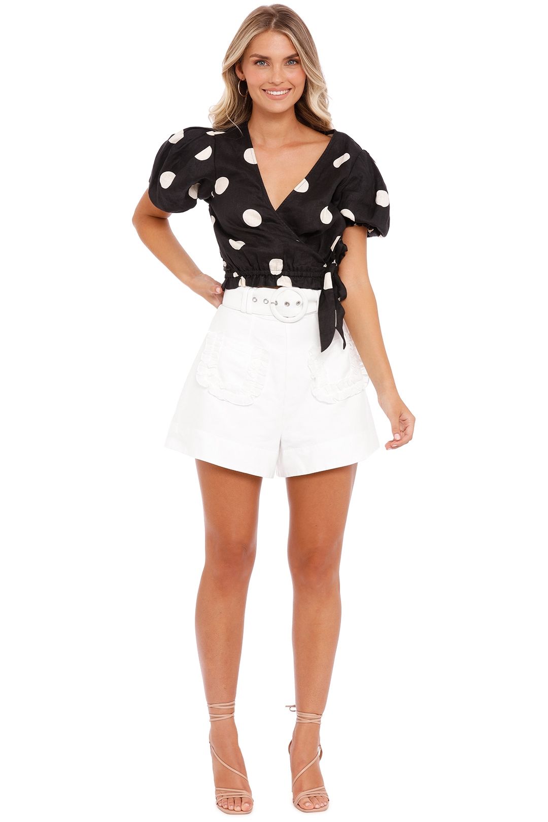 Hire Macaroon Wrap Top | Peony | GlamCorner