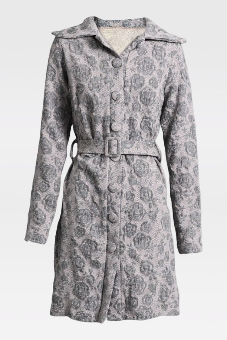 Buy Escapism Floral Embroidered Coat Dress | Metalicus | GlamCorner