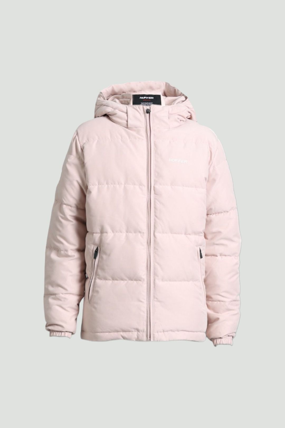 Buy Hooded Puffer Jacket in Pink | Huffer | GlamCorner