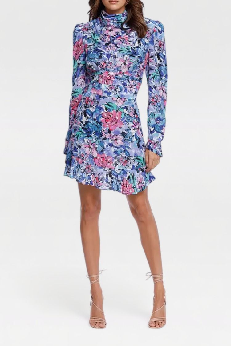 Hire La Violette Mini Dress in Blue | Rebecca Vallance | GlamCorner