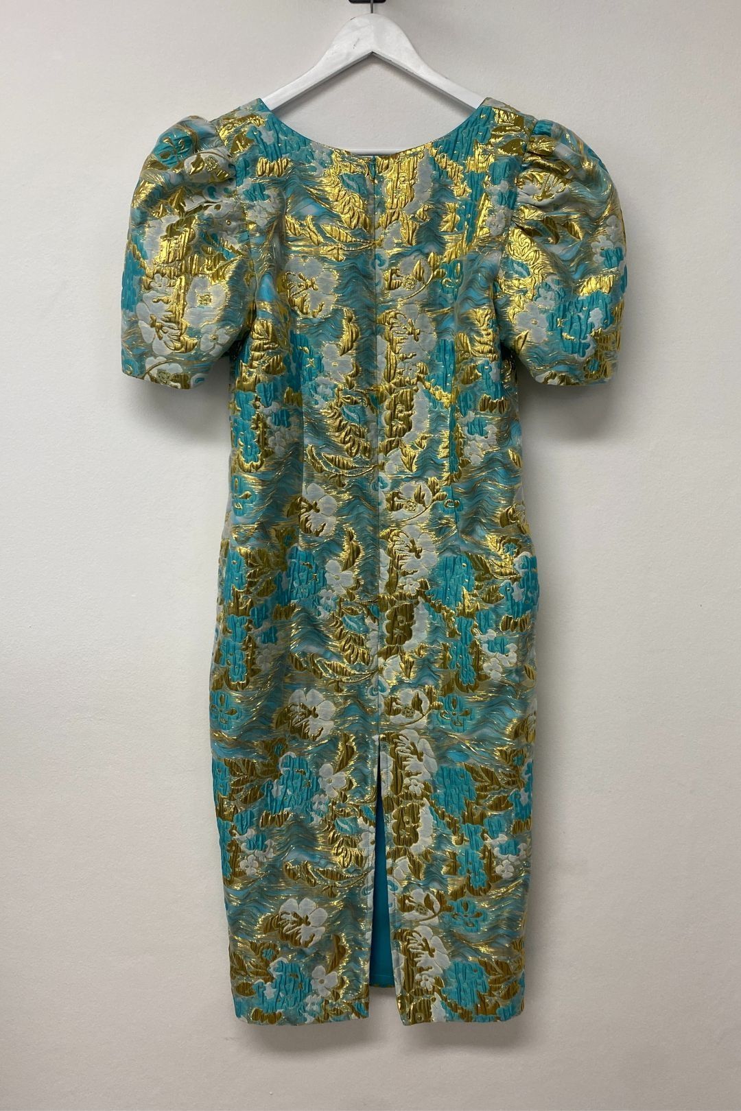 Buy Scarlett Blue and Gold Midi Dress | Reign | GlamCorner