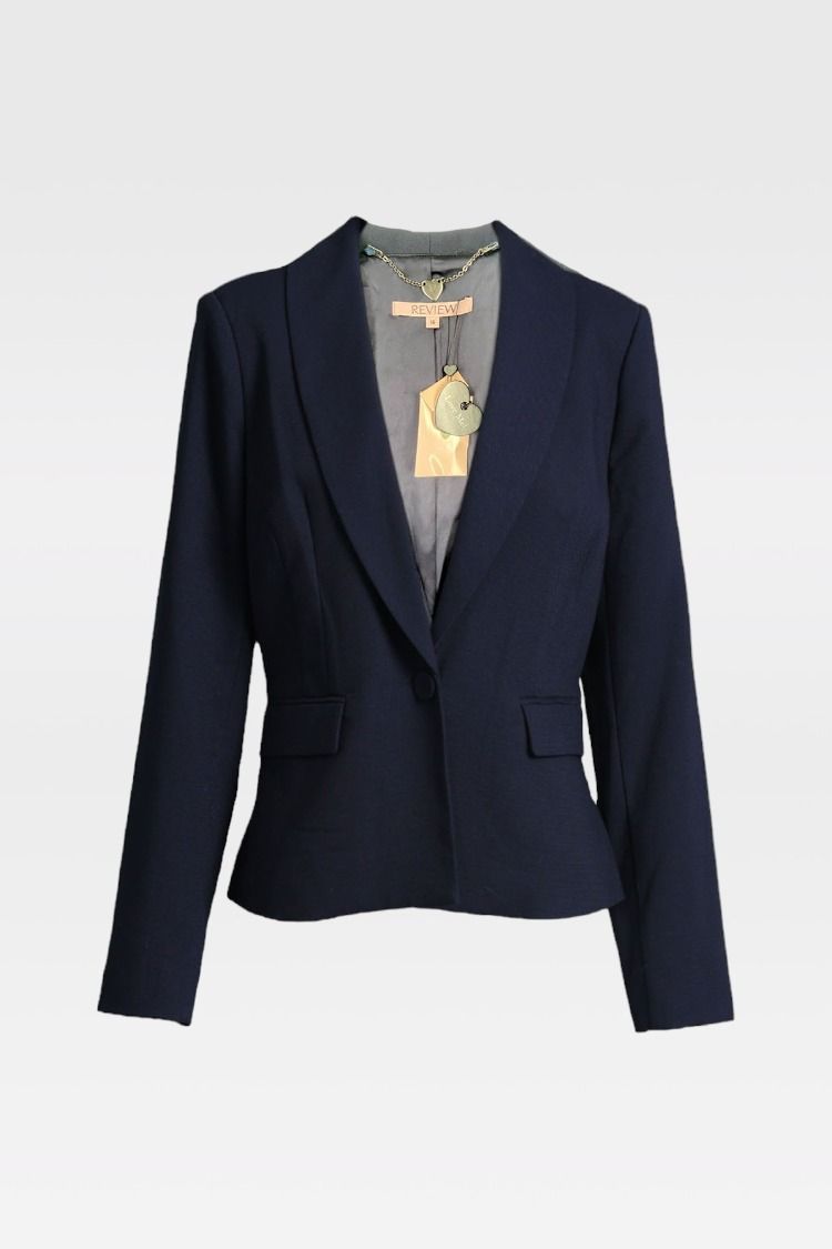 Buy Frill Back Jacket in Navy | Review | GlamCorner