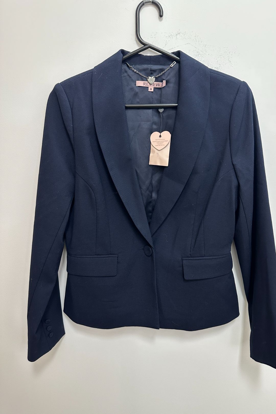 Buy Frill Back Jacket in Navy | Review | GlamCorner