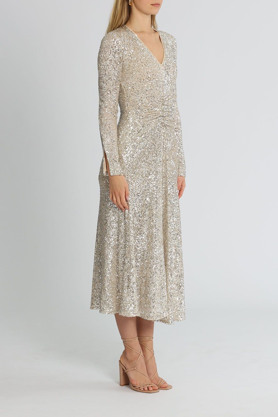 Hire Sierra Dress in Silver | Rotate By Birger Christensen | GlamCorner