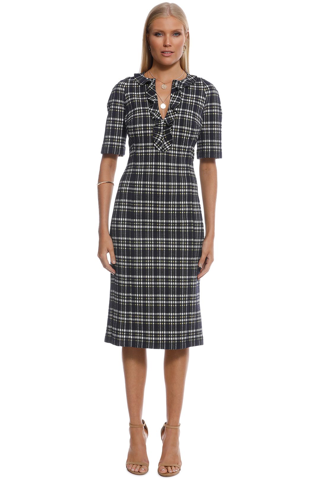 Plaid Ruffle Dress by Scanlan Theodore for Rent