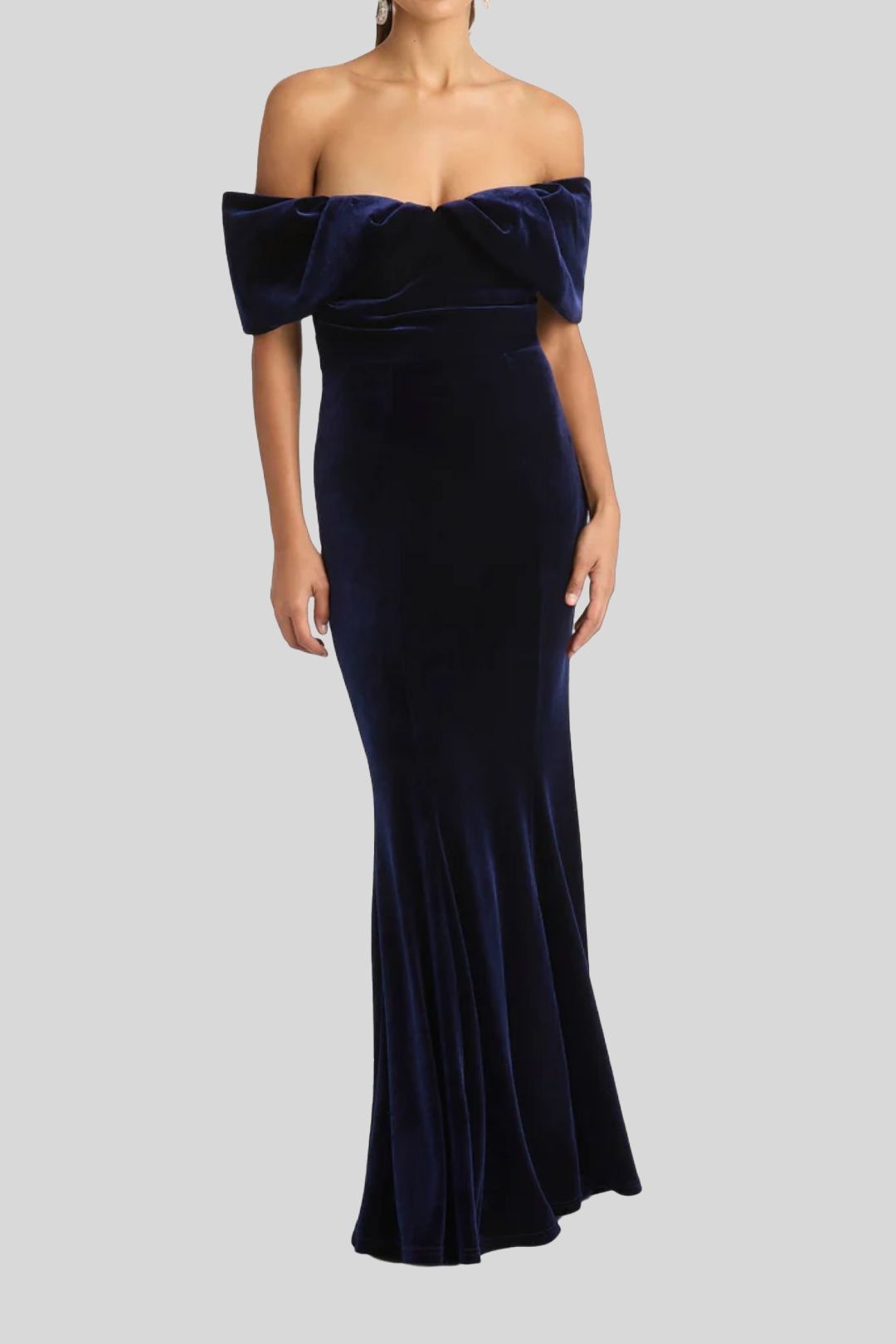Buy Royal Blue Off-Shoulder Vanity Maxi Dress | Sheike | GlamCorner