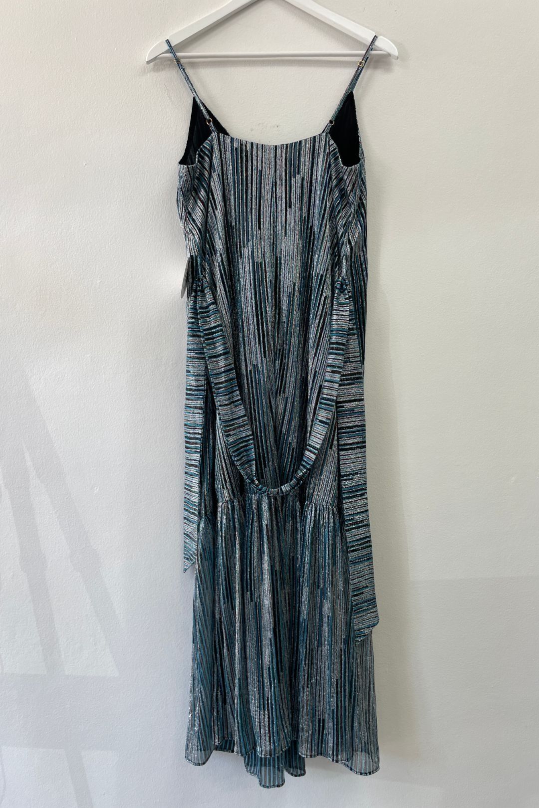 Buy Starlight Silver Blue Metallic Dress | Sheike | GlamCorner