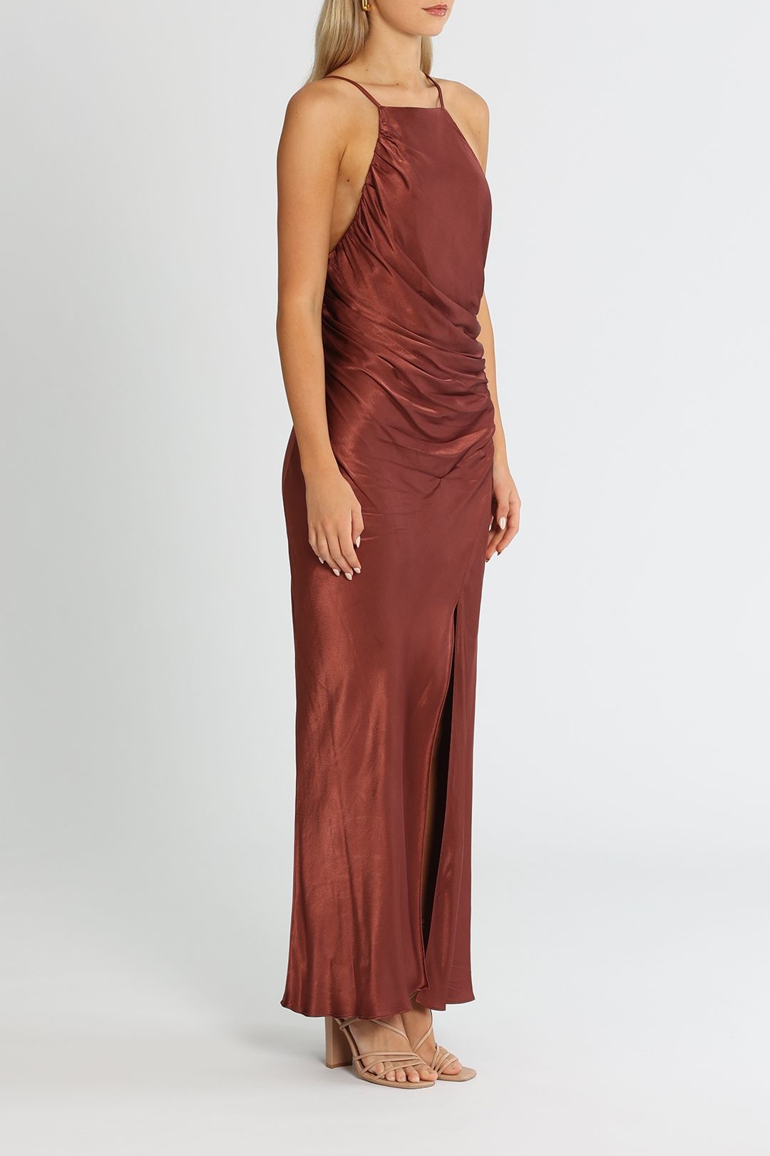 Hire Thalia Bias Midi Dress in Sangria | Shona Joy | GlamCorner