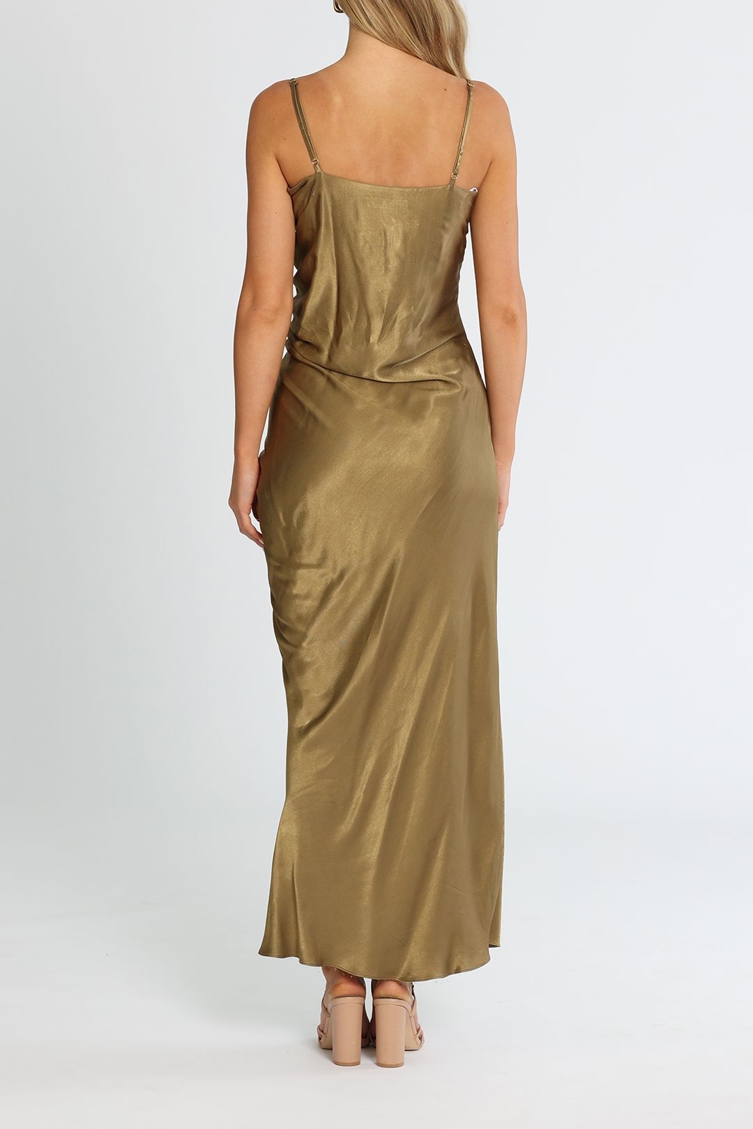 Hire Thalia Bias Ruched Midi Dress in Cumin | Shona Joy | GlamCorner