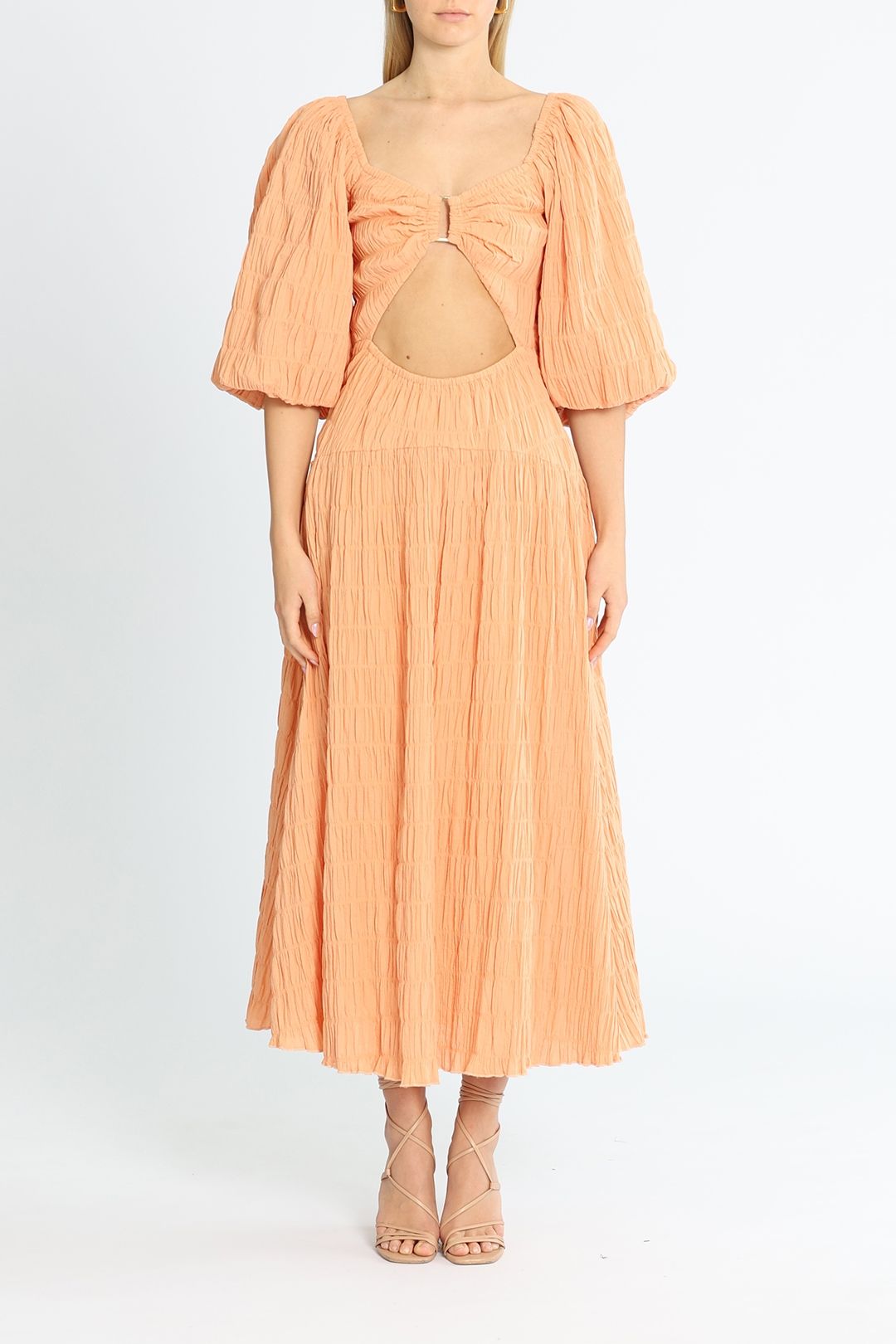 Hire Mercy Midi Dress in Orange | Sovere | GlamCorner