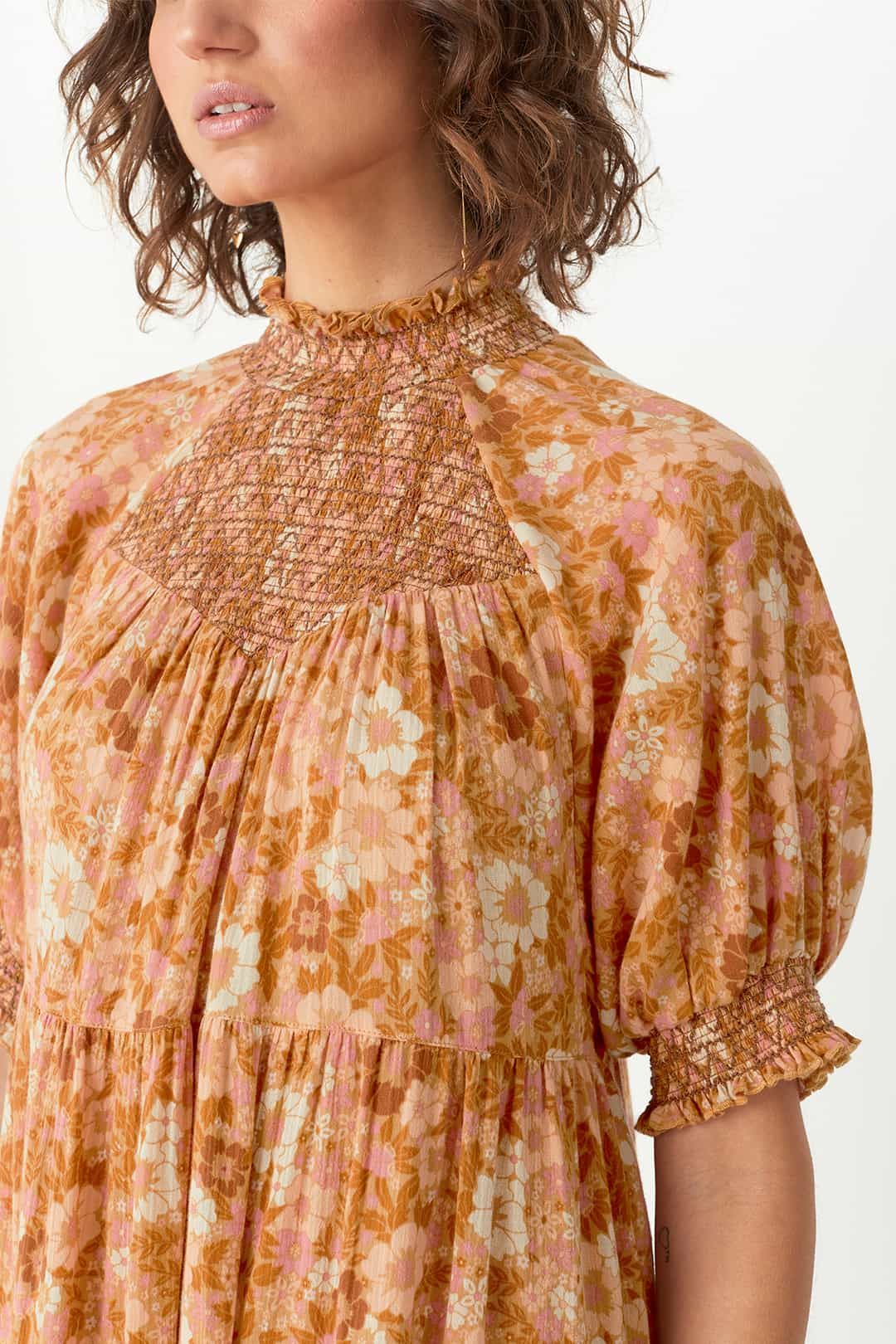 Anne Midi Gown in Peach | Spell | GlamCorner