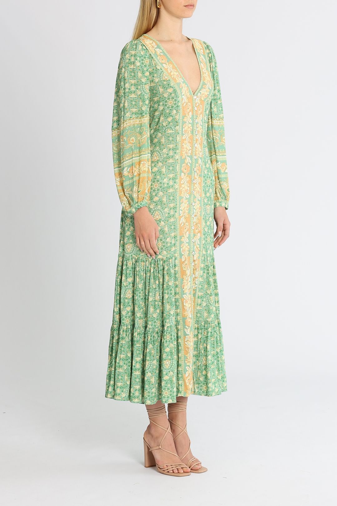 Hire Madame Peacock Button Through Gown | Spell | GlamCorner