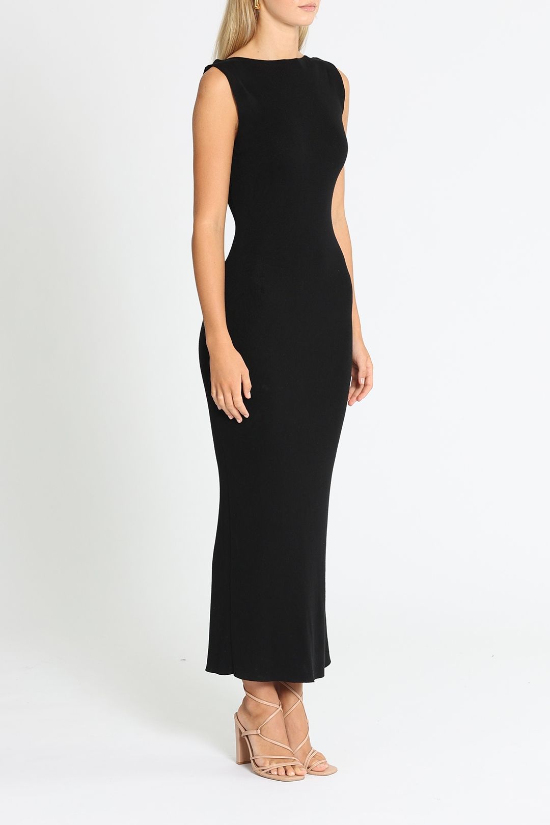 Hire Knit Midi Dress in Black | St Agni | GlamCorner