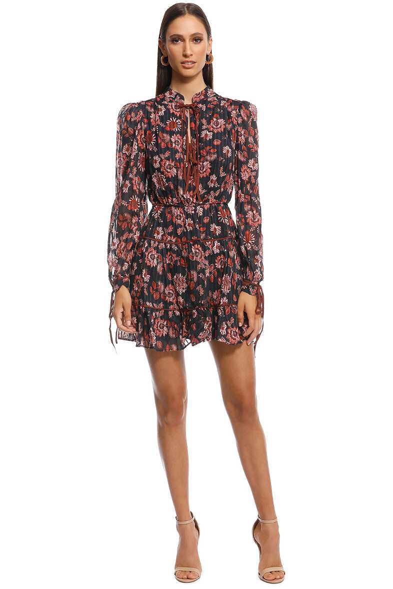 Atomic LS Mini Dress in Butterscotch Garden by Keepsake the Label for Hire