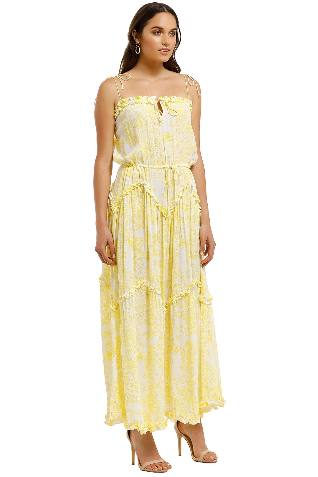 Dynamic Dress in Paisley Lemon by S/W/F for Hire | GlamCorner