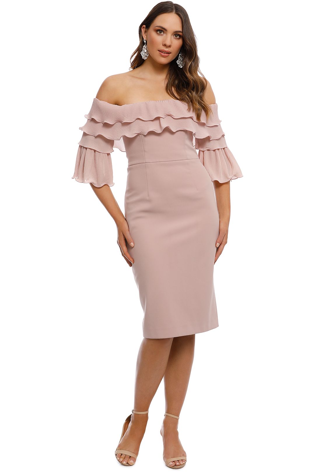 Walk On By Off Shoulder Midi Dress by Talulah for Hire | GlamCorner