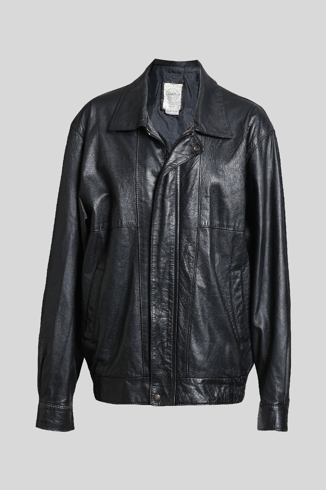 Buy Oversized Black Leather Jacket | The Leather Connection | GlamCorner