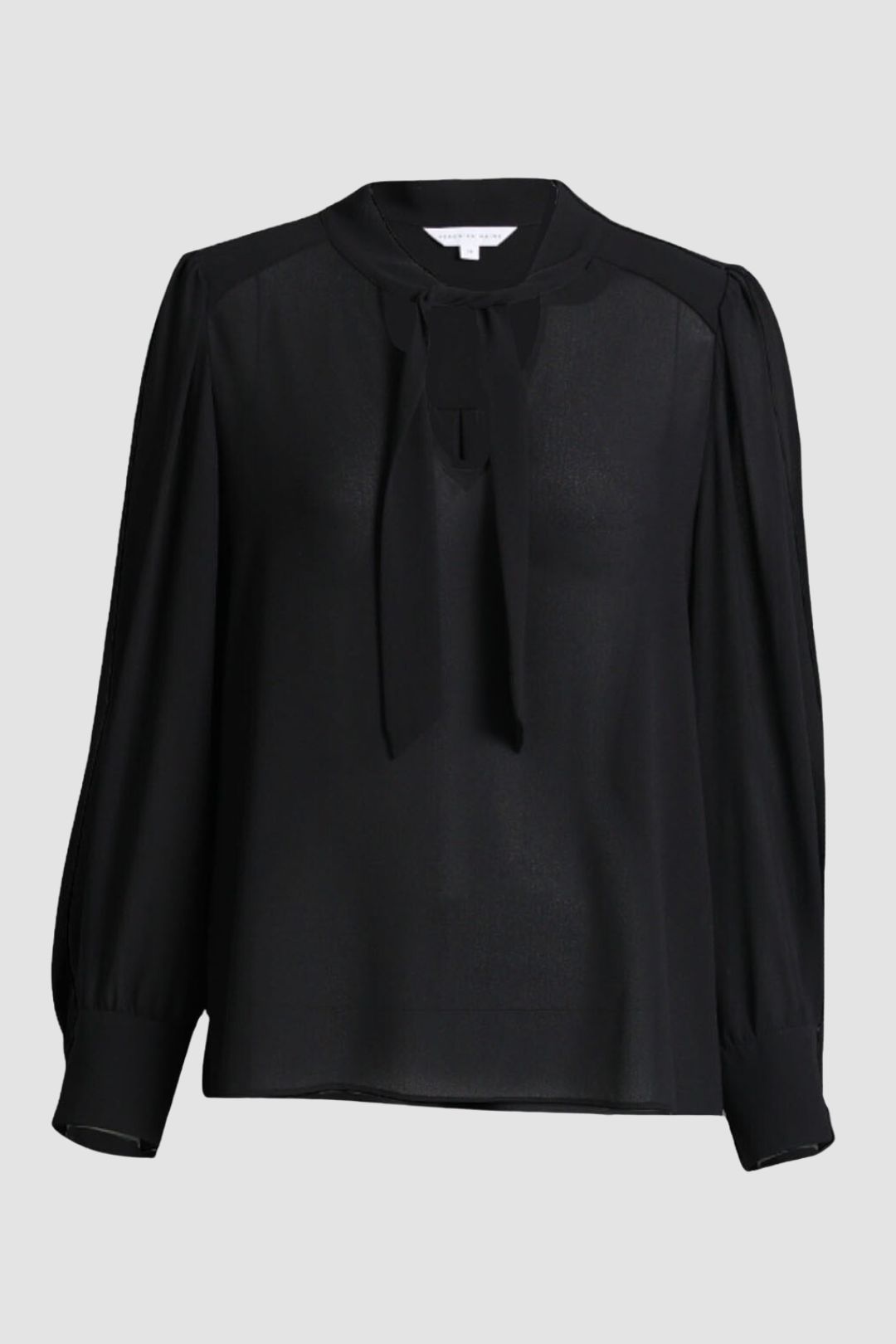 Buy Tie Long Sleeve Blouse in Black | Veronika Maine | GlamCorner