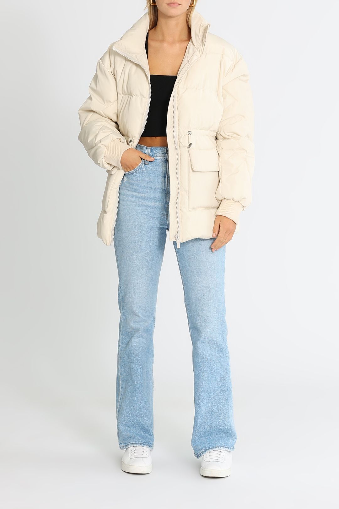 Hire Aries Puffer Jacket in Ivory | Toast Society | GlamCorner