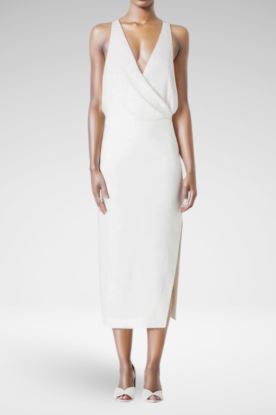 Hire Providence Cross Back Dress in Ivory | Viktoria & Woods | GlamCorner