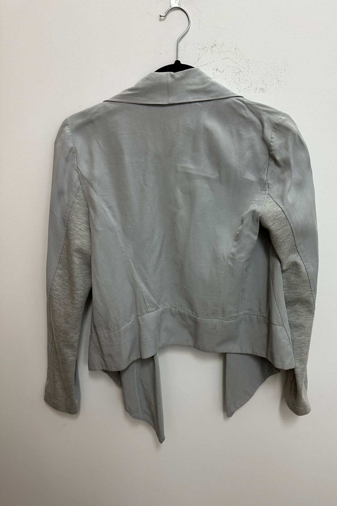 Buy Light Blue Grey Waterfall Drape Jacket | Warehouse UK | GlamCorner