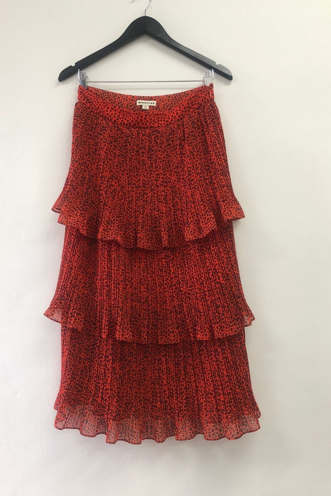Buy Red Leopard Print Tiered Skirt | Whistles | GlamCorner