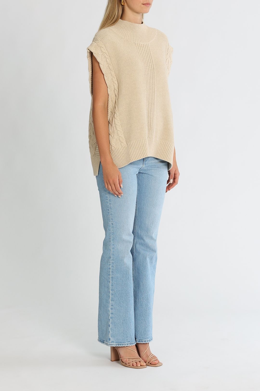 Hire Sleevless Cable Tank in Oatmeal | Whistles | GlamCorner