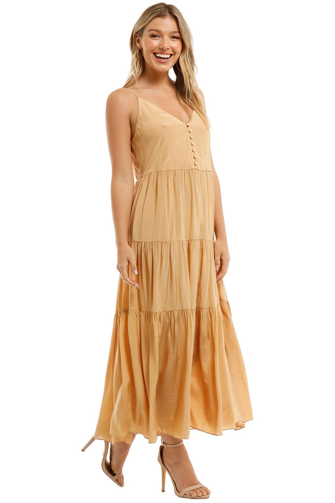 Tiered Button Front Dress In Sesame By Witchery For Hire Glamcorner