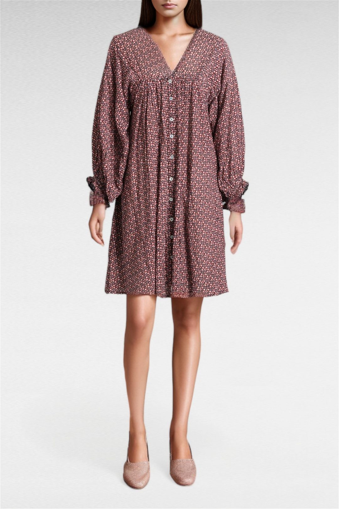 Hire Balloon Sleeve Micro Floral Mini Dress | Kinga Csilla | GlamCorner