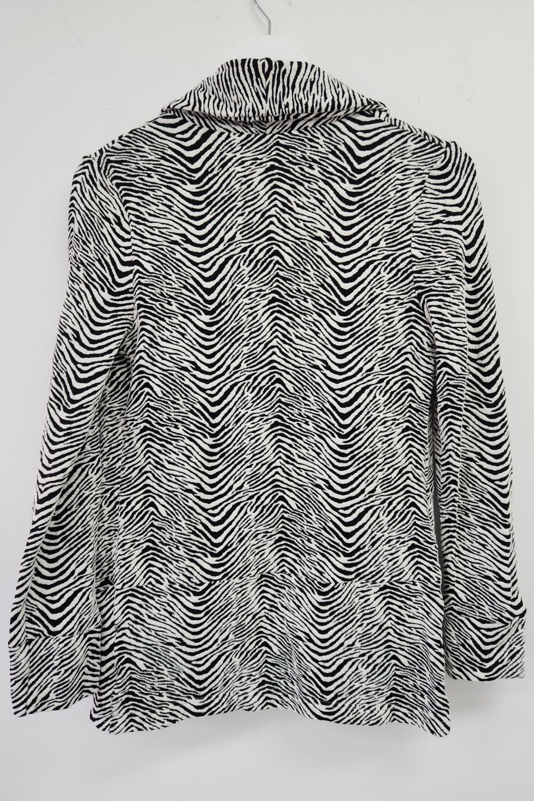 Buy Zebra Print Stretch Collared Jacket | Metalicus | GlamCorner