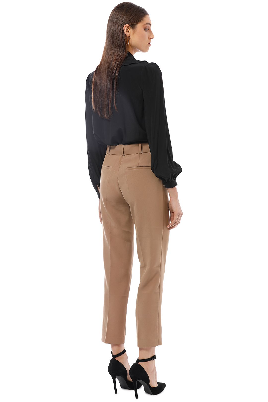 Flounce Neck Blouse in Black by Zimmermann for Rent