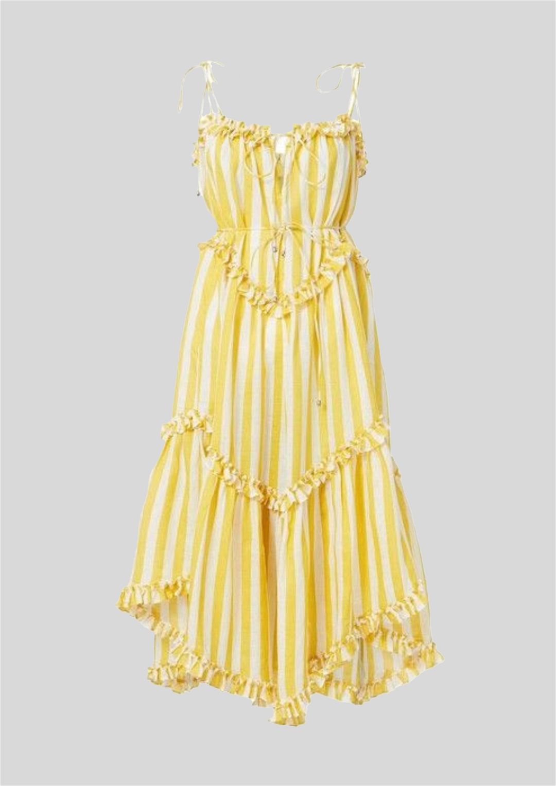Buy Lumino Striped Floating Dress - Yellow | Zimmermann | GlamCorner