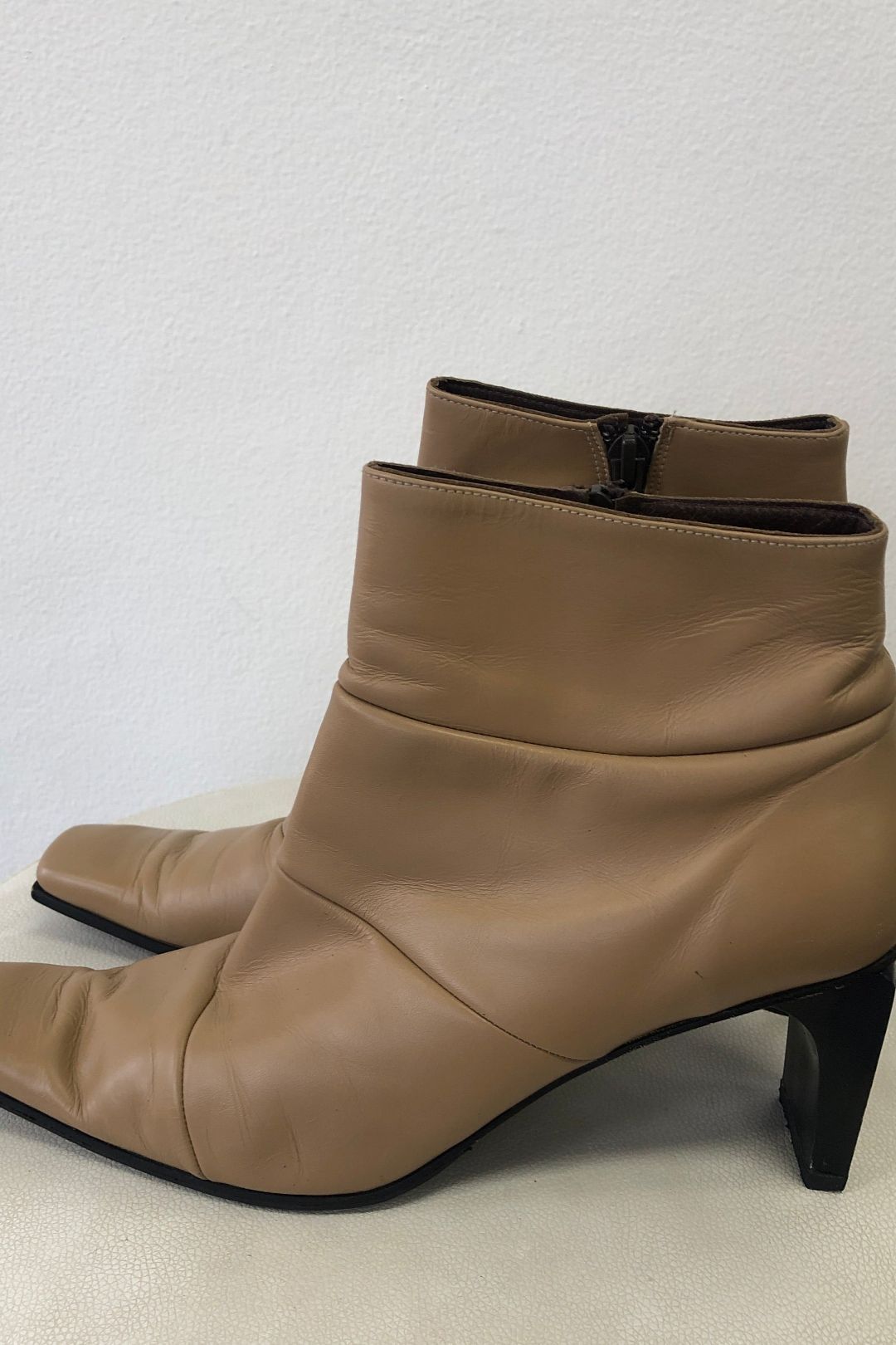 Buy Light Tan Square Toe Ankle Bootie | Zomp Shoes | GlamCorner